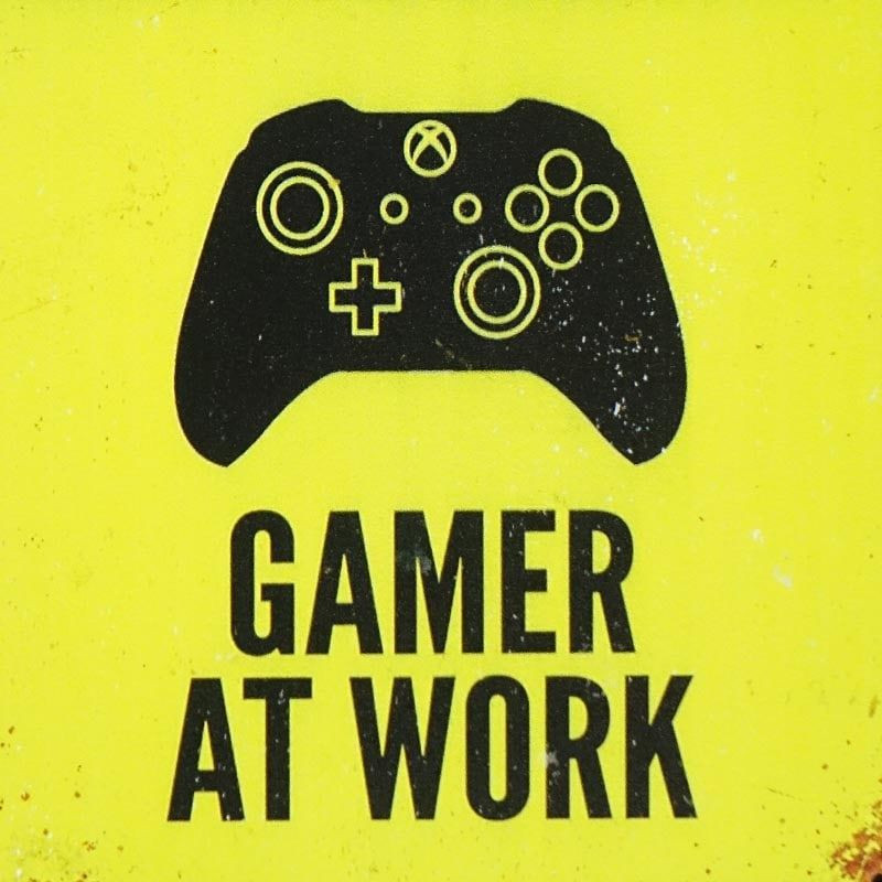 Kovová cedule Gamer at work 2 - Seart.cz